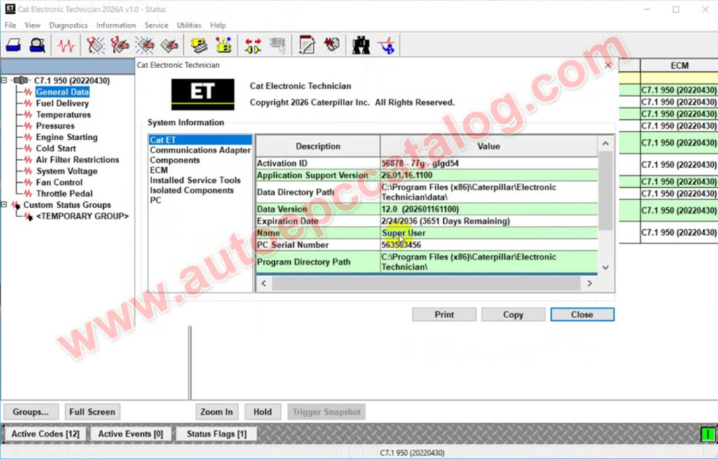 2026 CAT ET 2026A Caterpillar Electronic Technician Diagnostic Software
