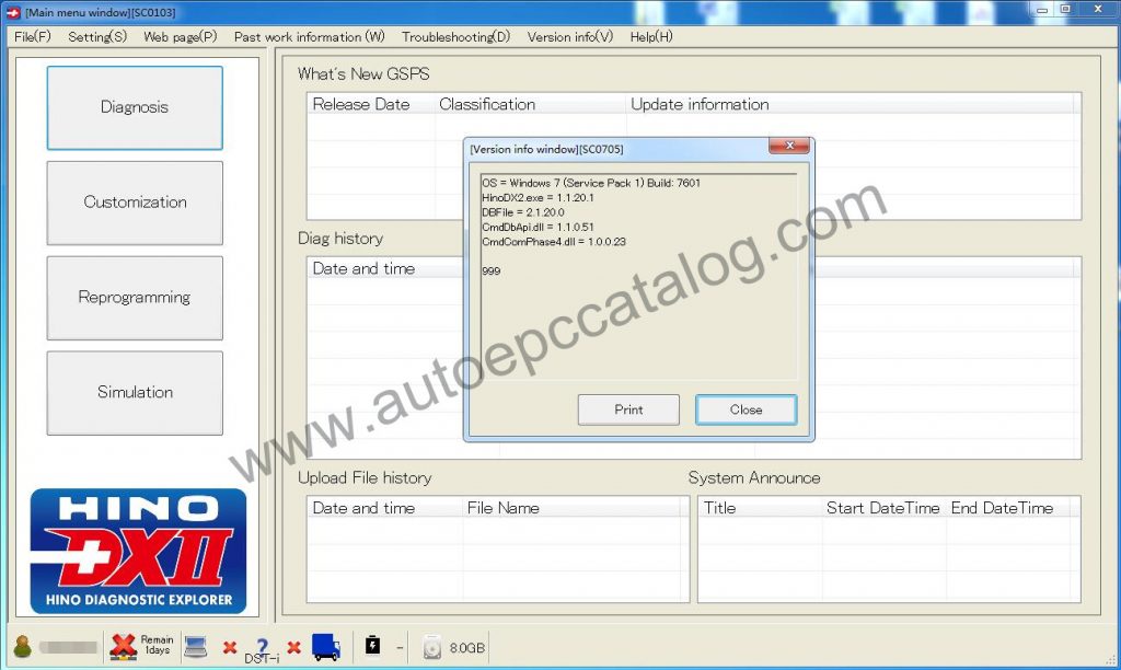 2020 HINO Diagnostic eXplorer II HINO DX2 1.1.20.1+Database v2.1.20.0 ...