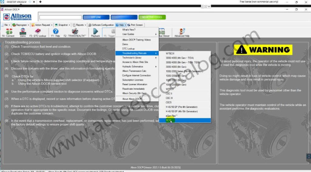 [07.2024 ] Allison DOC GEN5 Diagnostic Software Installation Service