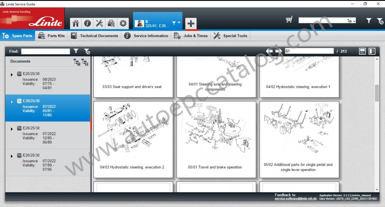 [2023.11] Linde Service Guide LSG V5.2.2 U0278 EPC+Service Information