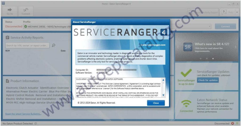 [05.2024] Eaton Service Ranger 4.12 Engineering Diagnostic Software ...