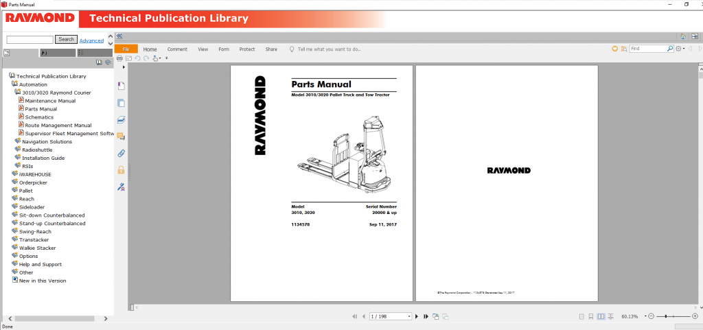 RAYMOND Forklift Technical Publication Library 2019