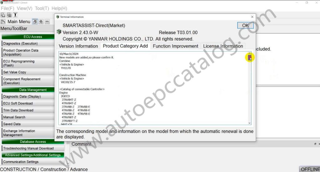 [03.2024] Yanmar SA-Direct 2.43 Offline Diagnostic Software