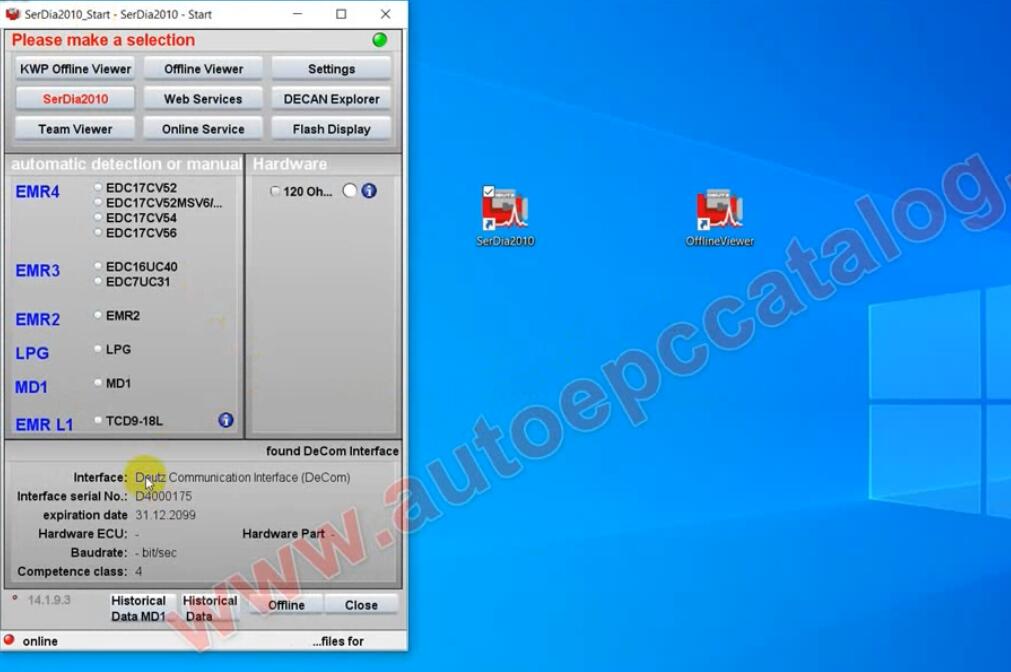 2023 Deutz SerDia2010 14.1.9.3 Highest Level 6 Engine Diagnostic Software