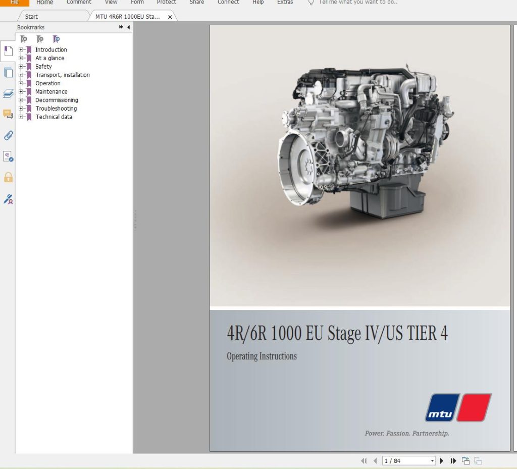 MTU Marine Diesel Engine Operating Instruction PDF Manual Collection