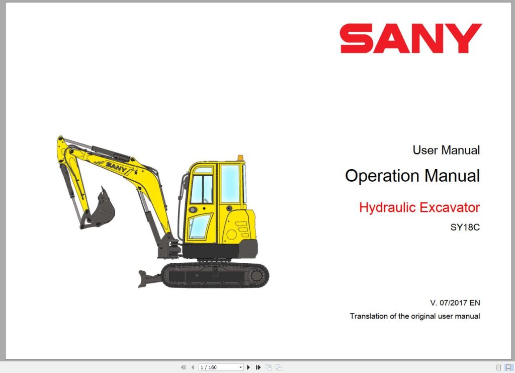SANY Machinery Parts Book Diagram Service Manual PDF