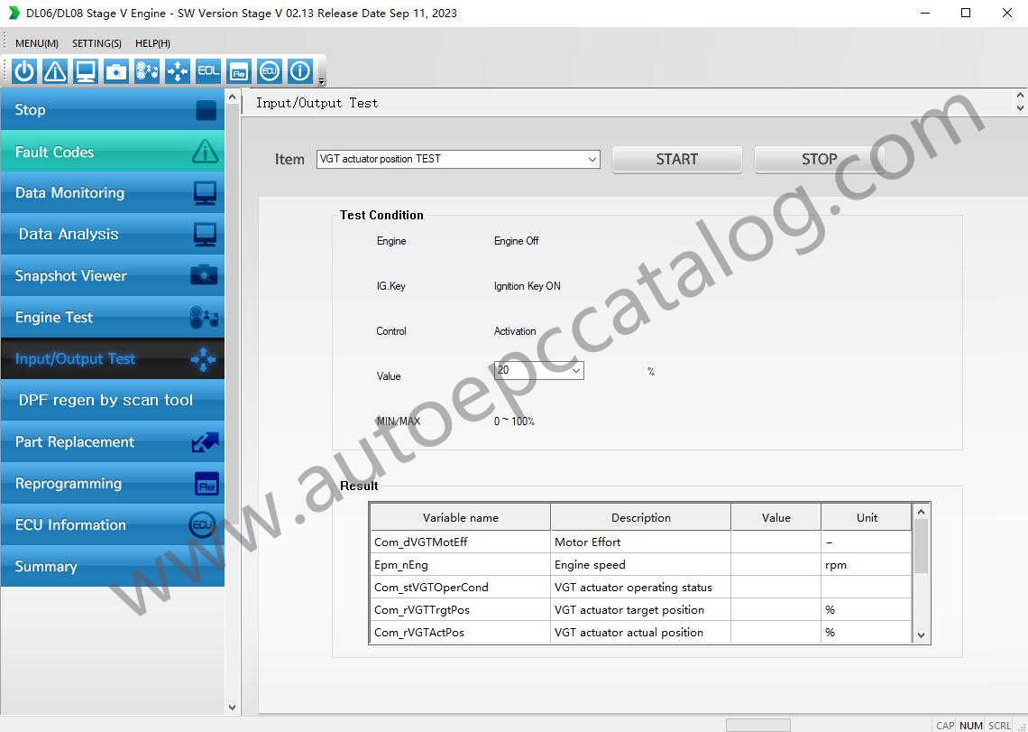 Doosan DL06/DL08 Stage V Engine Diagnostic Software 2023.11