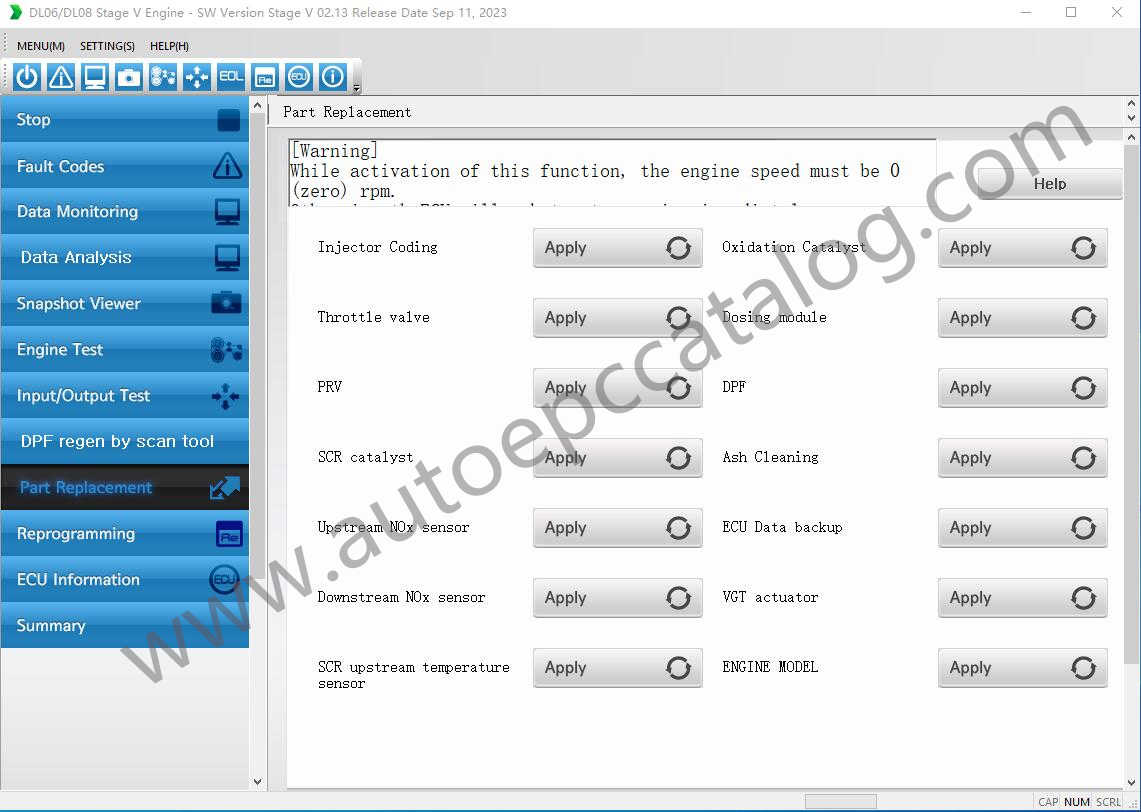 Doosan DL06/DL08 Stage V Engine Diagnostic Software 2023.11