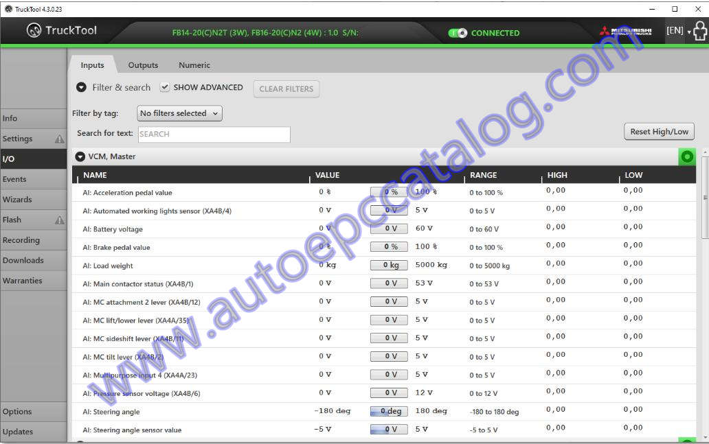 [04.2024] TruckTool 4.4.0.20 Forklift Diagnostic for Mitsubishi CAT TCM