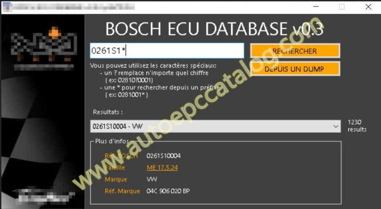 BOSCH ECU DATABASE v3.0